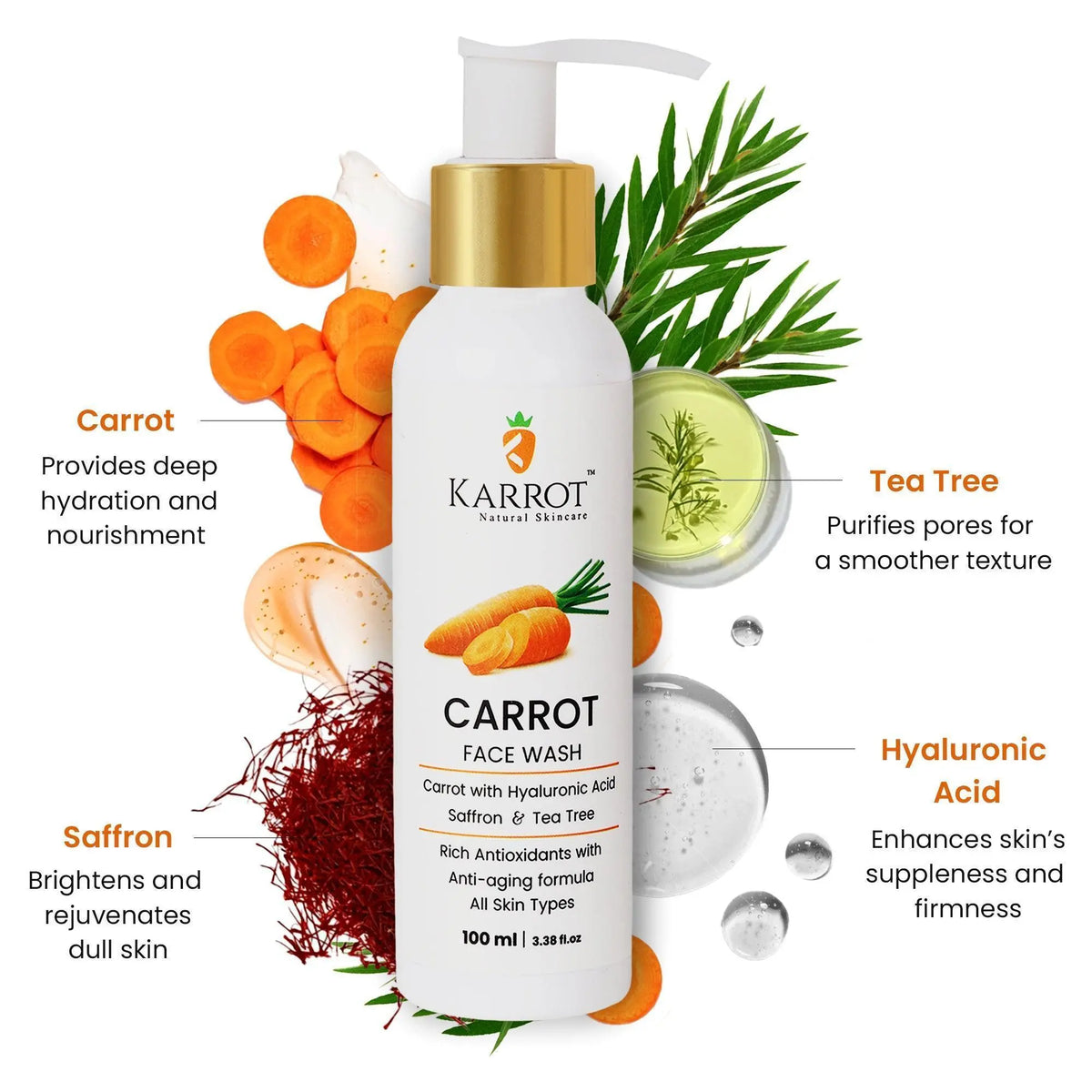 Carrot & Vitamin C Gel Face Wash – Karrot Natural